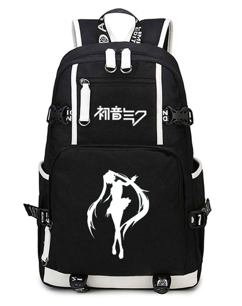 WANHONGYUE Hatsune Miku Luminous Laptop Backpack Rucksack Book Bag Casual Dayback Black-3