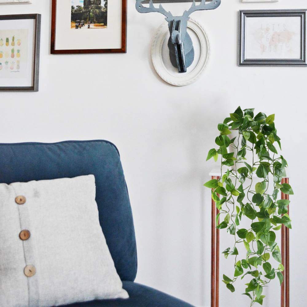 XHXSTORE 3.45 Ft Artificial Hanging Plants Fake Ivy Vine Plant Hanging Wall Plants Greenery for Home Shelf Bathroom Wedding Garland Indoor Outdoor Patio Decor (No Baskets)