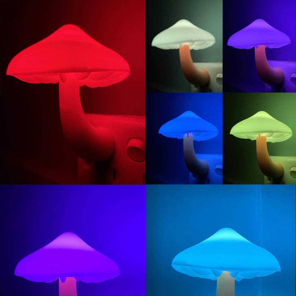 UTLK [2 Pack] Plug-in LED Mushroom Night Light Lamp with Dusk to Dawn Sensor,Plug in LED Bed Cute Mushroom Nightlight Night lamp Wall Light Baby Night Lights for Kids Children