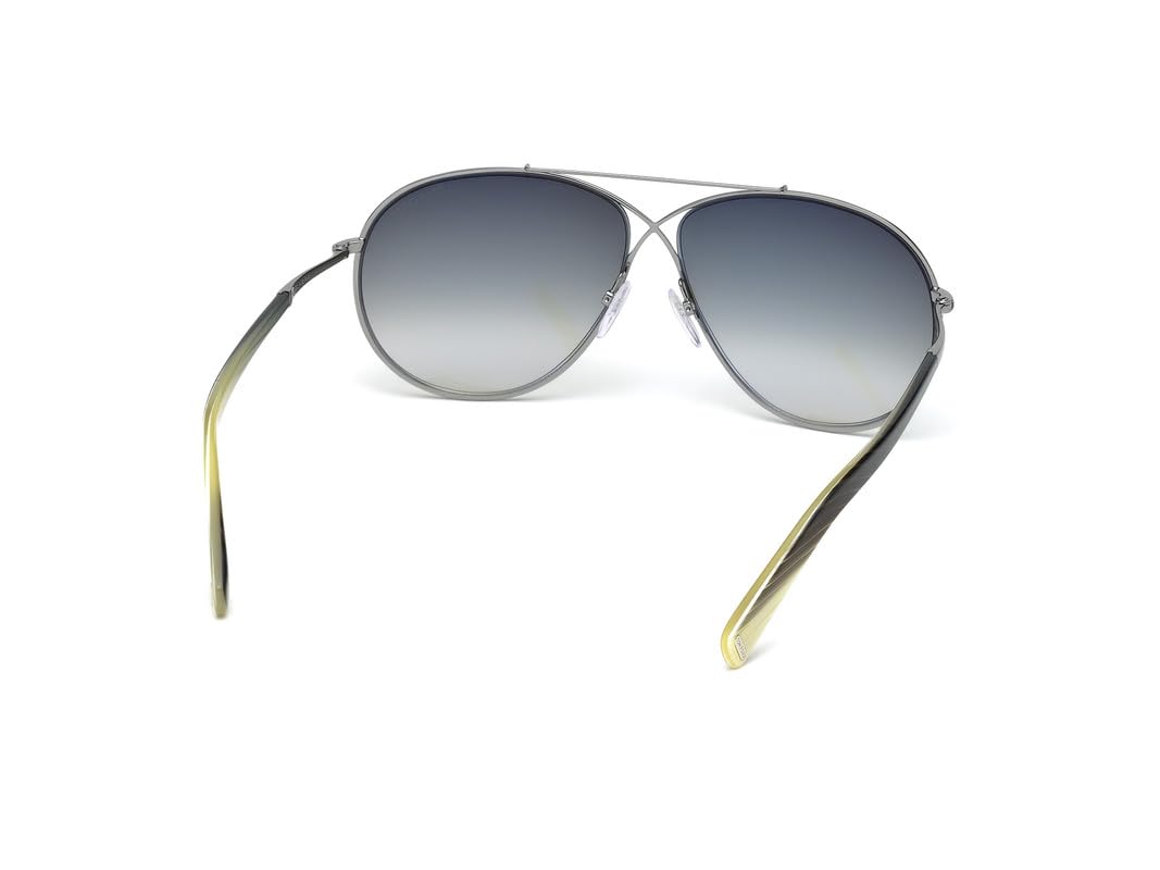 Tom Ford Criss Cross Sunglasses TF374 Eva 15B Ruthenium/Horn 61mm FT0374