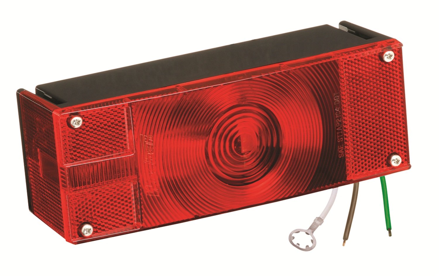 Wesbar 403026 Waterproof Red Low Profile Tail Trailer Light, Left/Roadside, 8-Function Stop, Turn & Tail Lamp, Compatible with Trailers Over 80 Inches Wide