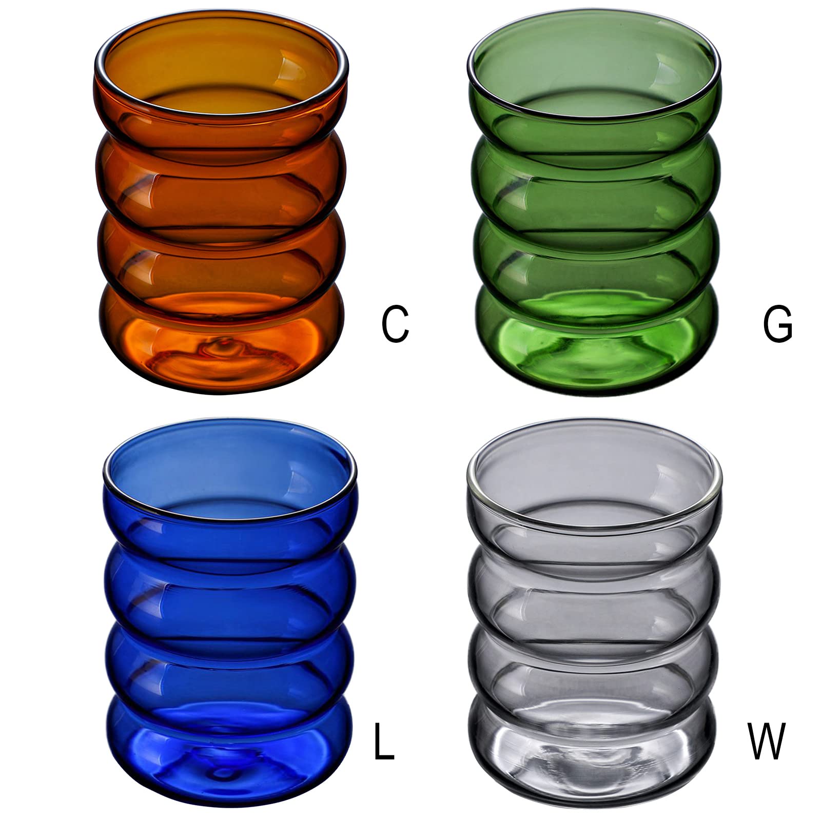 URMAGIC Swirl Drinking Glasses, 10Oz Wave Shape Glass Cup,Clear Beer Glasses,Cocktail Glasses,Whiskey Glasses,Coffee Glasses,Wine Glass,Goblet Cup,Juice Glass,Beverage Cups