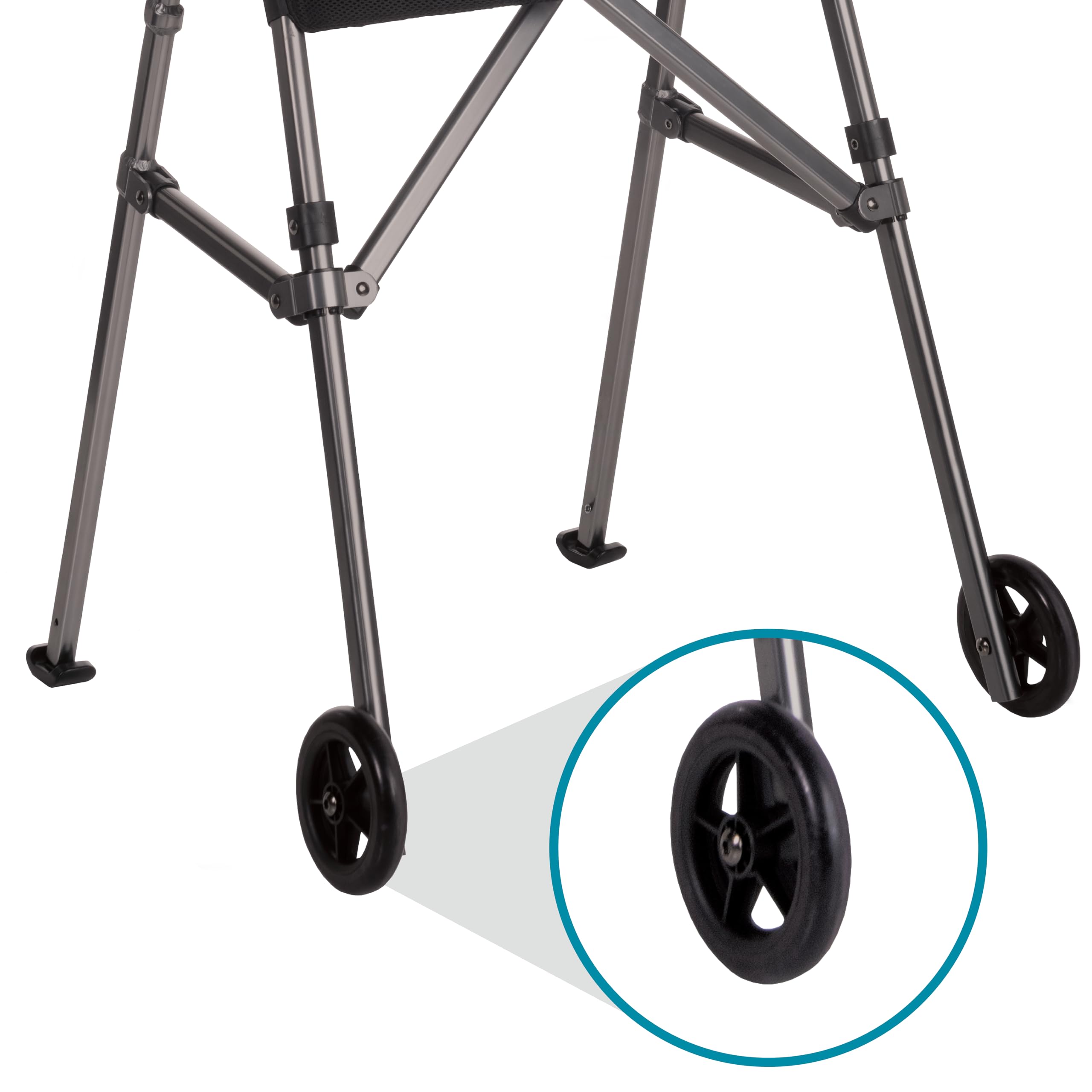Stander EZ Fold-N-Go Walker Lite, Lightweight Folding Walker for Adults, Seniors, and Elderly, Collapsible Travel Walker with Rubber Feet and Pouch, Compact Standard Walker, Black Walnut