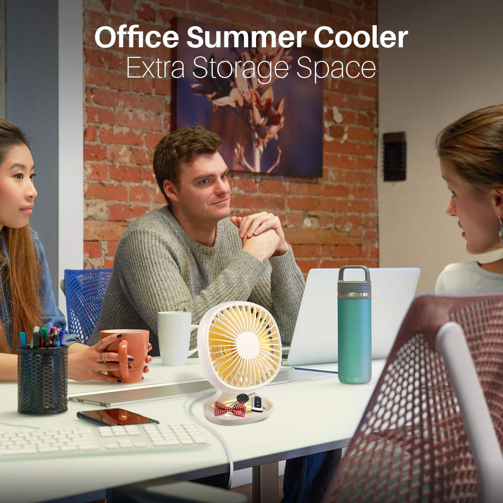 TekHome Small Desk fan, Personal Mini USB Fan,Office Desktop Fan,Quiet Fan for Home Bedroom,4 Inch, White.