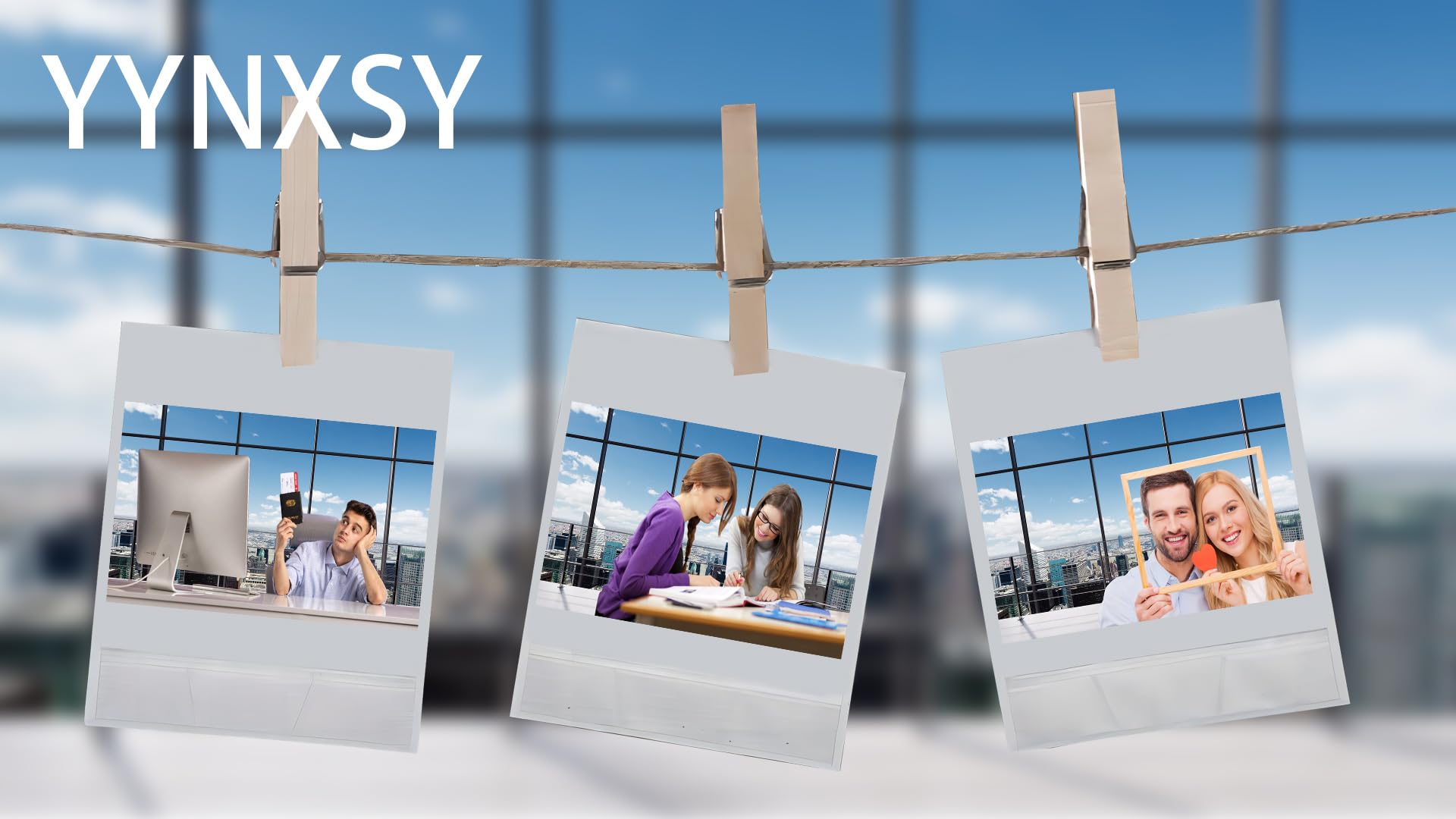 YYNXSY 7X5FT Office Backdrop for Video Conference Backdrop with Window Background Screen for Video ConferencingChildren Taking Photography Studio Background Holiday Party Birthday Party YY-1005