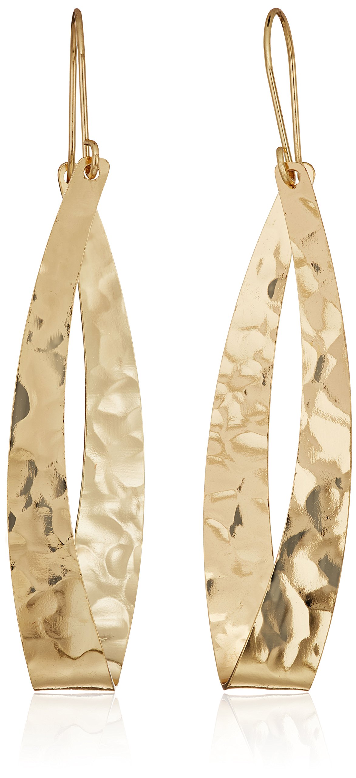 Robert Lee Morris "Primal Connection" Hammered Texture Sculptural Oval Hoop Earrings