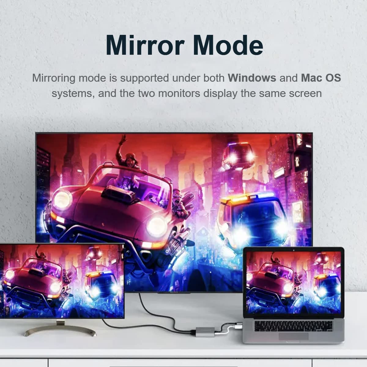 WJESOG Displayport to Dual Displayport Splitter Dual 4K@60Hz Resolution,DP to 2 Displayport Hub Multi Stream Transport Support 4K Resolution for Windows and Mac System
