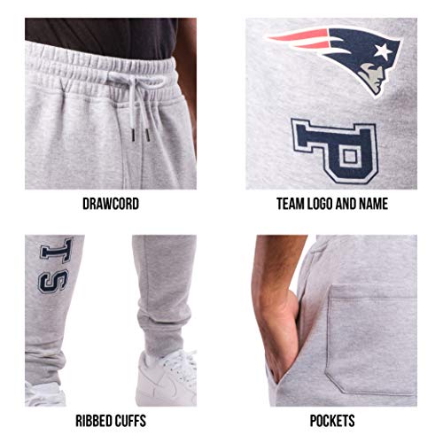Ultra Game NFL Men's Super Soft Game Day Jogger Sweatpants, Miami Dolphins, Heather Gray, Large