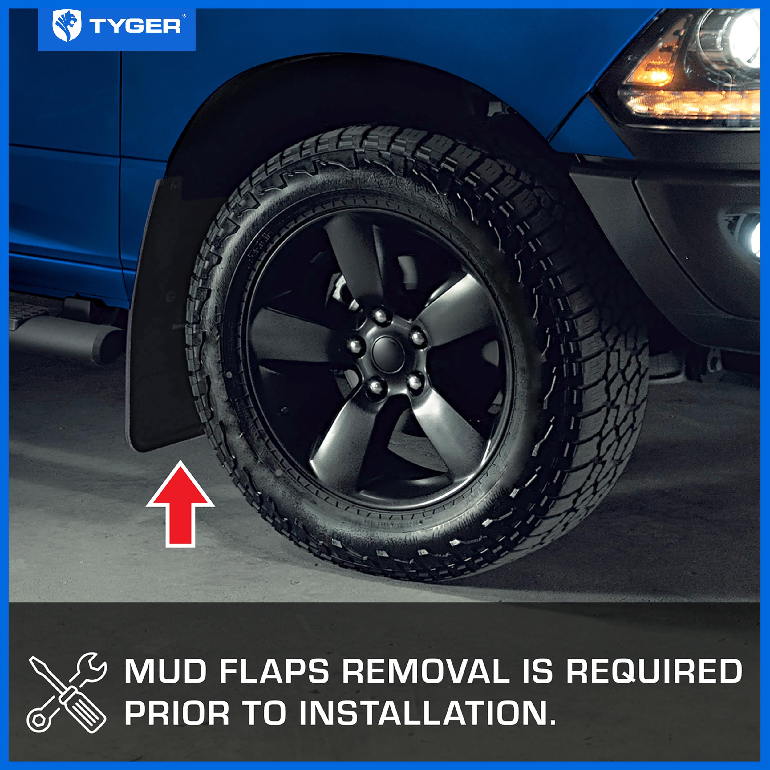 Tyger Auto Fender Flares Compatible with 2015-2017 Ford F-150, Smooth Textured Paintable Bolt-Riveted Style 4pc | TG-FF8F4168