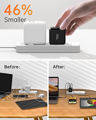 USB C Charger Block, SELORE 67W Fast Charging Adapter, 3-Port GaN Charger Foldable USB-C Wall Charger for MacBook Pro/Air, iPad Pro, Galaxy S23/S22, iPhone 15/14, Dell XPS, Laptop