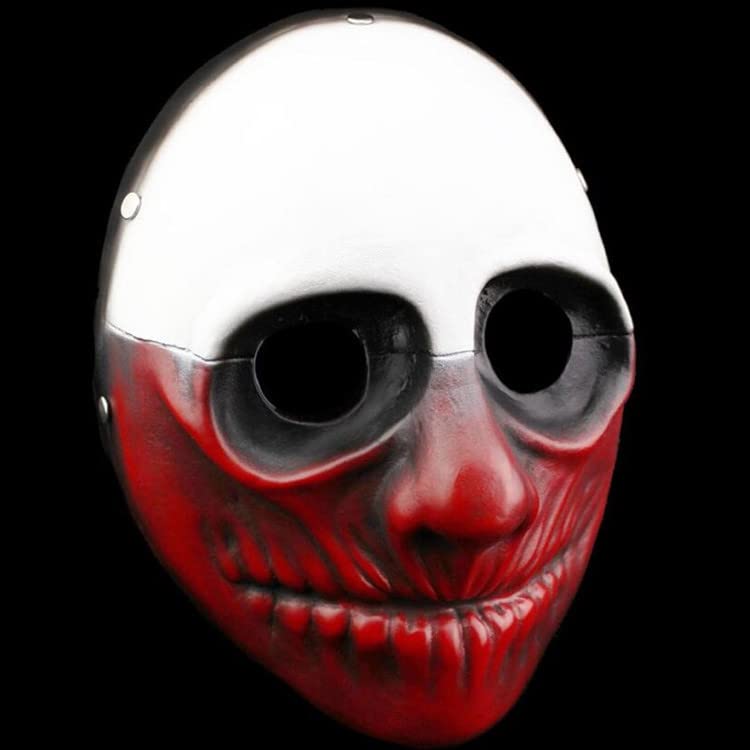 XKYGVM Resin Payday Mask, Resin Payday 2 Theme Game Mask Halloween Horror Masquerade Cosplay Costume Mask (Wolf Mask)