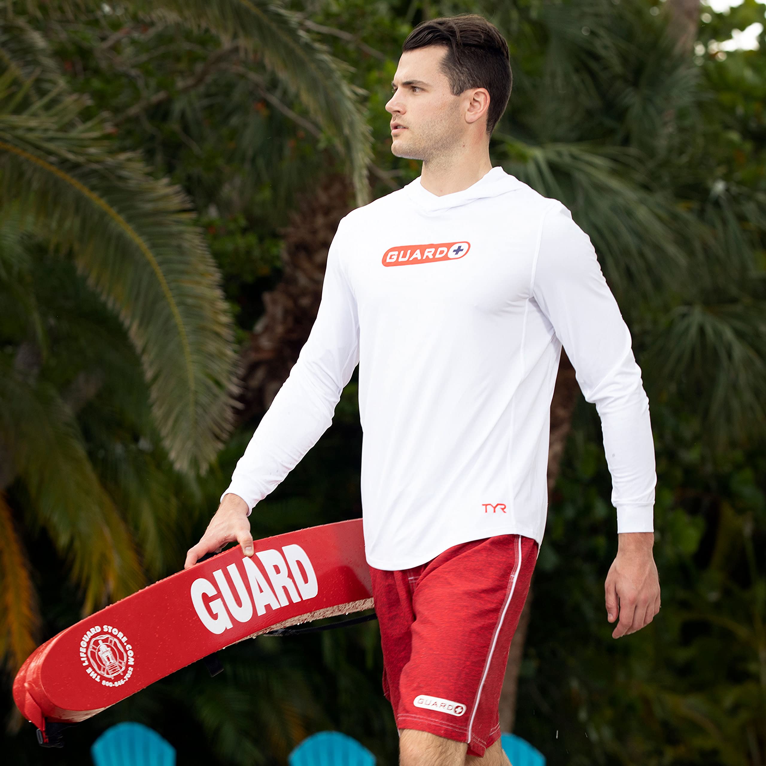TYR Men's Standard Guard Short Sleeve Rashguard, White, Small
