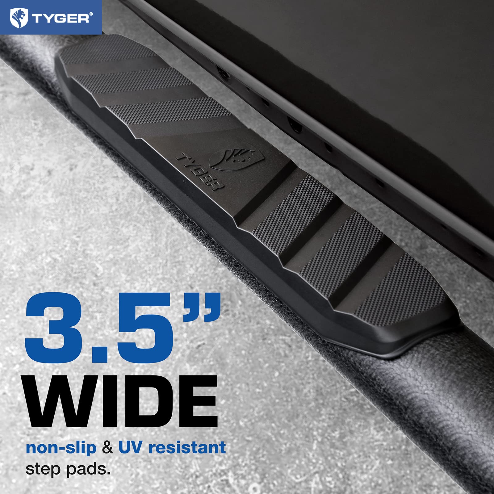 Tyger Auto 3.5" Rider Running Boards Compatible with 2015-2023 Ford F-150; 2017-2022 F-250 / F-350 Super Duty | Supercrew Cab | TG-SS2F35058 | Side Step Rail Nerf Bars