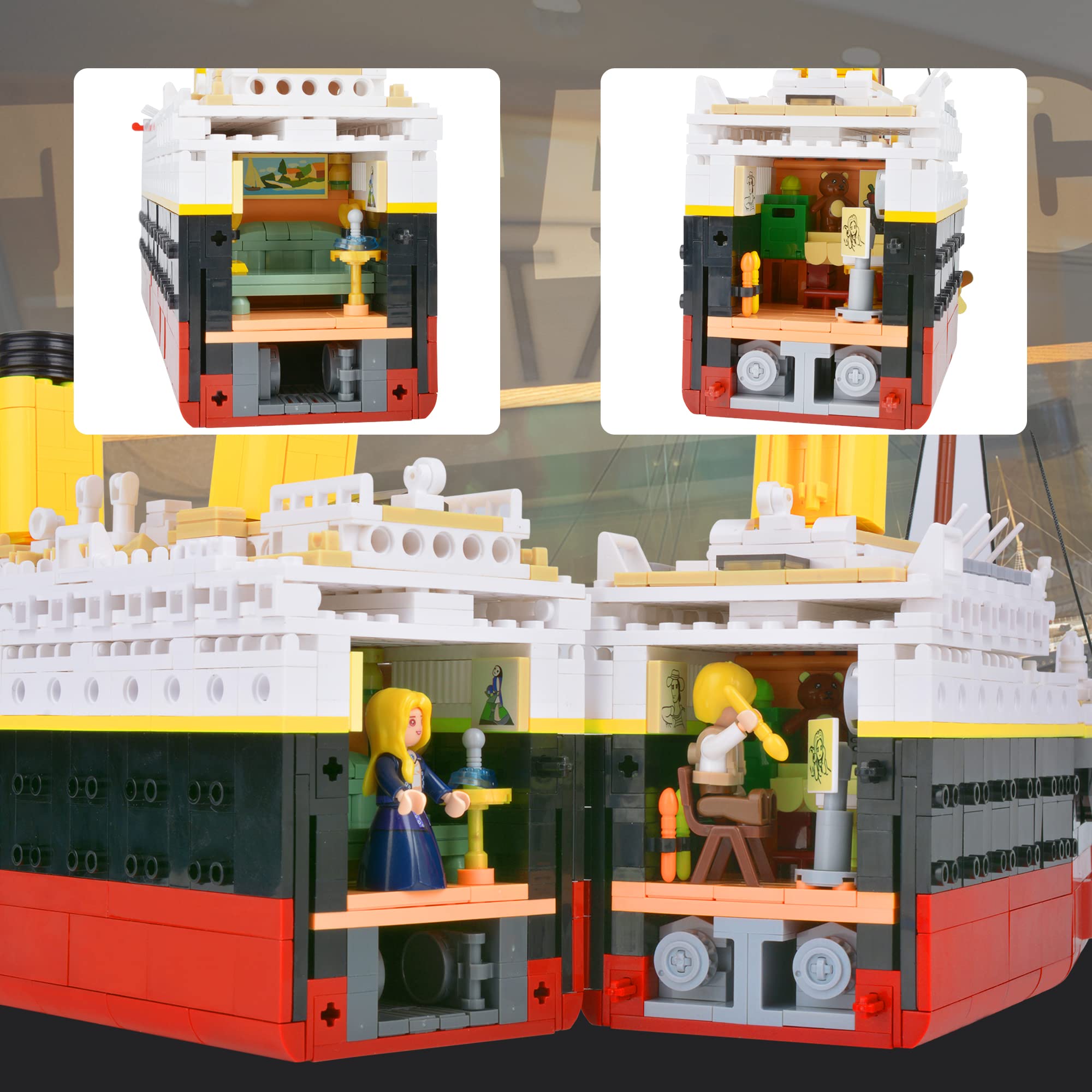 Yanscian Titanic Ship Model Building Block Brick kit Set Toy for Kids & Adults, 2401 PCS Titanic Cruise Ship Compatible Educational Construction Age 6+
