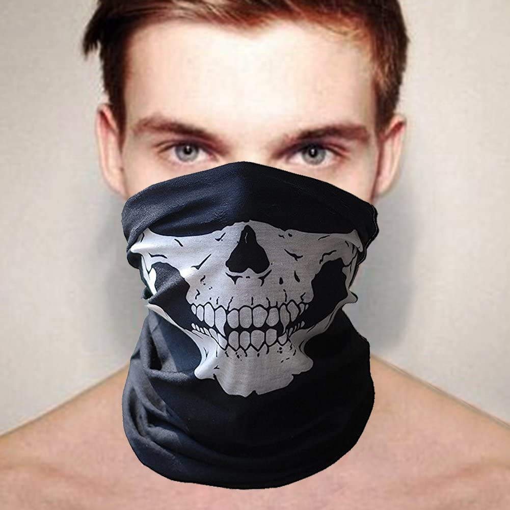 TYmall 3pcs Face Bandanas Skull Face Mask for Motorcycle Bike Riding Fishing Hunting Cycling