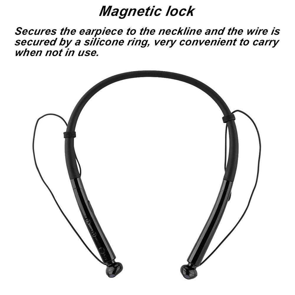 Wireless Headset,Tangxi HBQ Q14 IPX4 Waterproof Headset Bluetooth V4.2& EDR HD Stereo Headphones with Magnetic Lock Bluetooth Earphone Noise Canceling For Mobile Phone, Sport (Black)