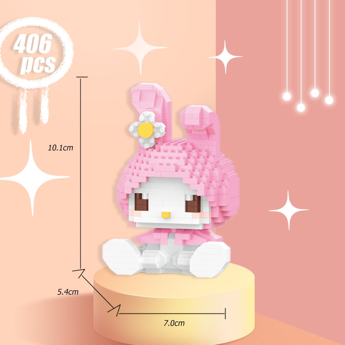 WERLIN Kawaii Anime Micro Building Blocks Set, Cute Figures Toys, 3D Cartoon Building Toys, Gifts, Bricks Block Model Kit for Intelligence Education (5pcs, One Size)
