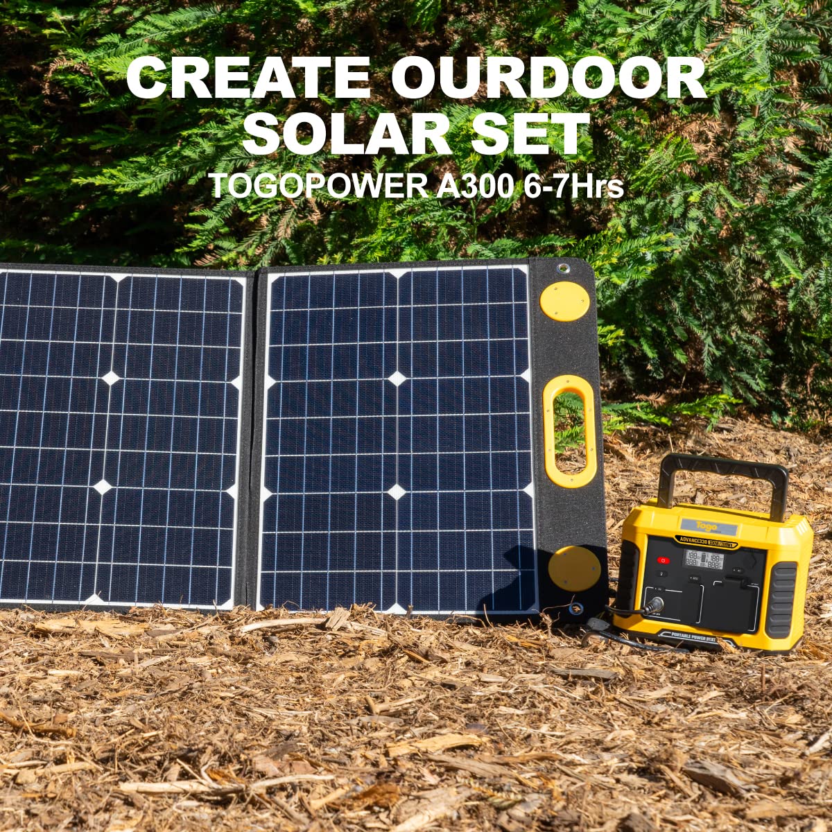 Togo Power 60W Solar Panel for Jackery Explorer 160/240/500/ROCKPALS/Flashfish/Baldr as Portable Solar Generator, Portable Foldable Solar Outputs Battery Charger for Outdoors Camping RV