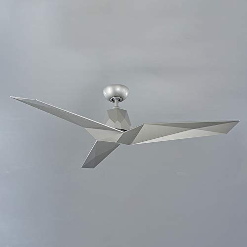 Vortex Smart Indoor and Outdoor 3-Blade Ceiling Fan 60in Automotive Silver with Remote Control works with Alexa, Google Assistant, Samsung Things, and iOS or Android App