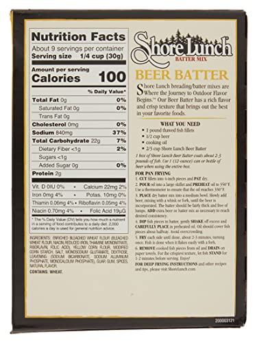 Shore Lunch Batter Mix Beer Batter Mix, 9 Oz, 6 Pack