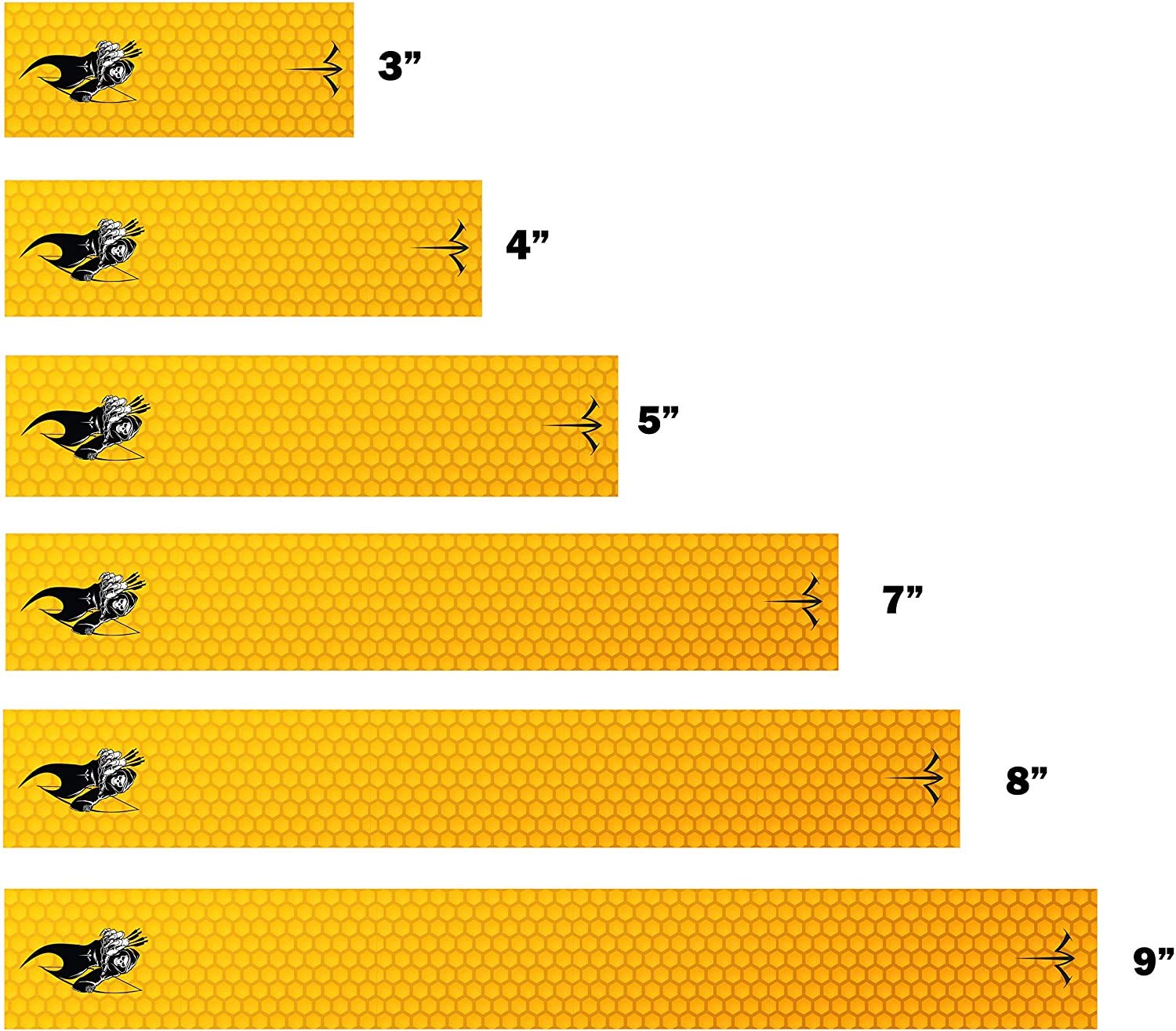 White Water Archery Laminated Reaper Yellow Honeycomb Arrow Wraps 15 Pc Pick Length Width (3, 1.4)