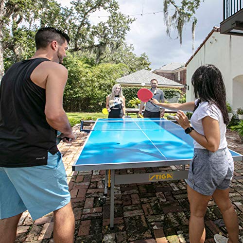 STIGA XTR Professional Outdoor Table Tennis Tables β All Weather Aluminum Waterproof Outdoor or Indoor Design with Net & Post - 10 Minute Easy Assembly Ping Pong Table with Compact Storage