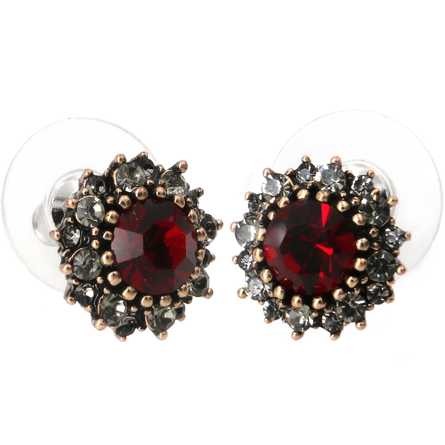 Yoursfs Burgundy Stud Earrings For Women Vintage Earrings Red Austrian Crystal Studs Earrings 10mm