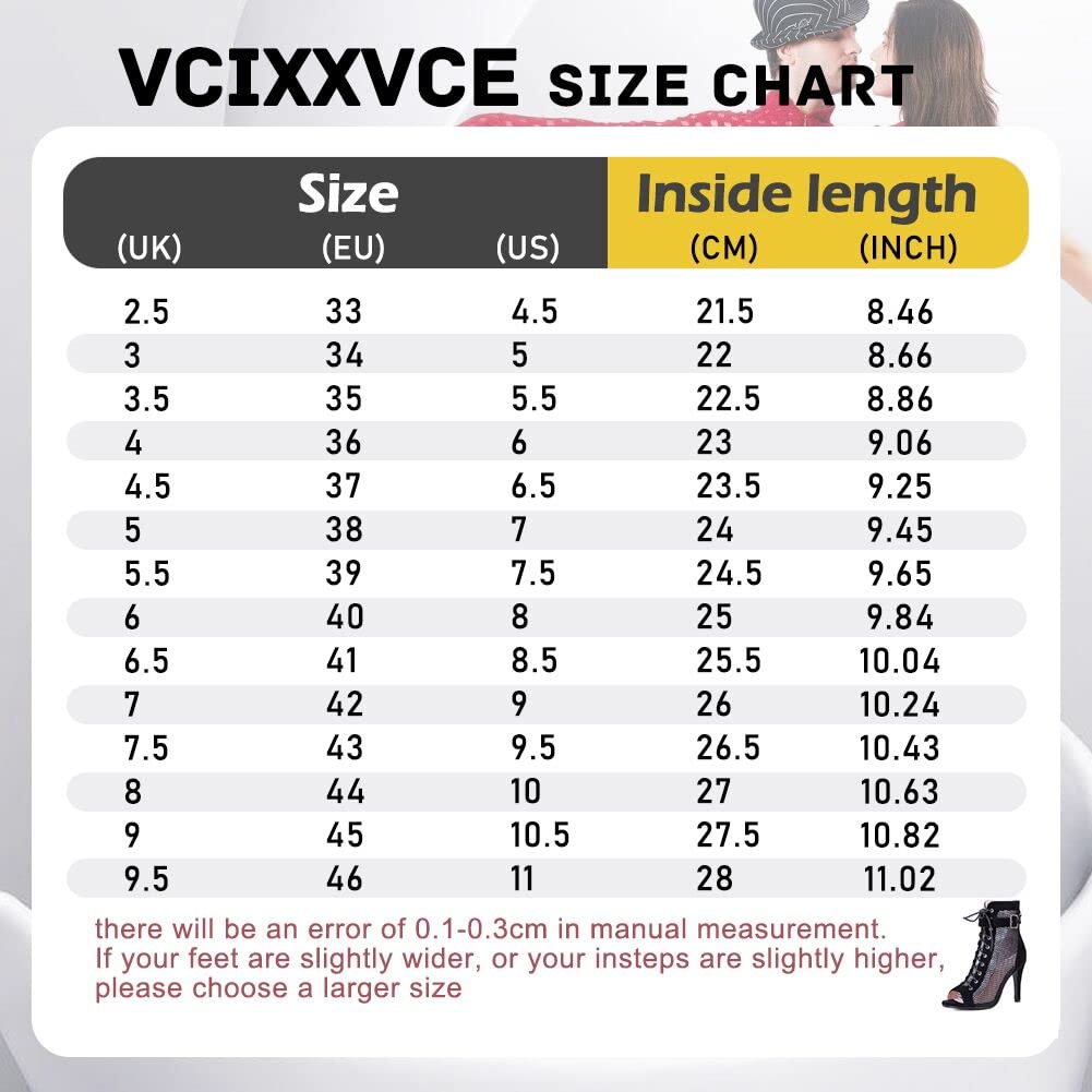 VCIXXVCE Women's Dance Heel Booties High Heels Black Peep Toe Ballroom Heels 4 Inch Dance Shoes Latin Salsa Zipper Dancing Shoes, 8 US