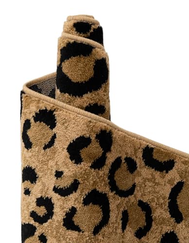 Unique Loom Wildlife Collection Area Rug - Leopard (9' x 12' Rectangle, Light Brown/ Black)