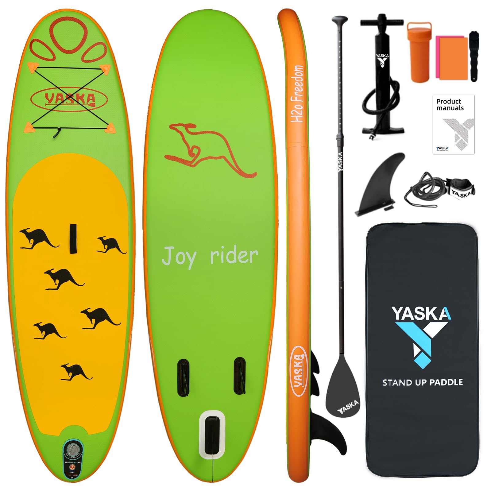 YASKA Kids Paddle Board Inflatable, Paddle Board Kids 10-12 Small Isup 9 ft Child 6-12, Youth Stand Up Paddle Board Blow Up, Childrens Paddleboard (Green)