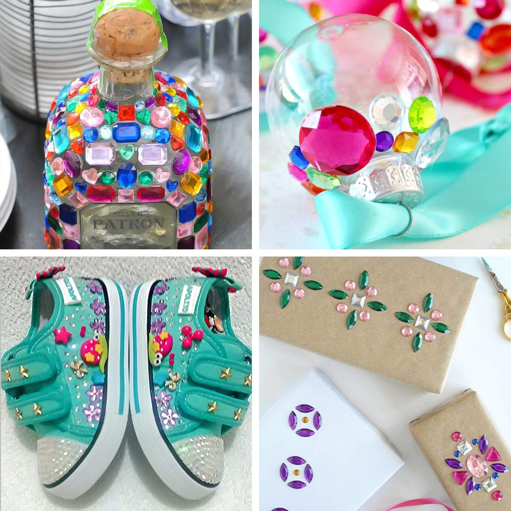 YIQIHAI 1388pcs Jewels Stickers Self Adhesive Gems Rhinestone Stickers for Kids Craft, Assorted Size