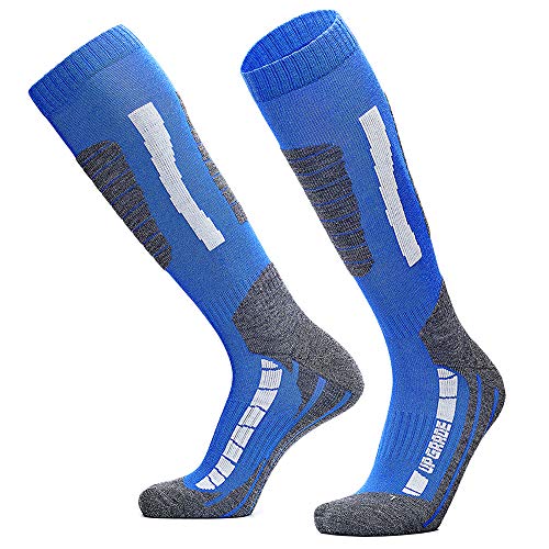 UGUPGRADE Ski Socks Merino Wool High Performance Warmth Snowboard Socks for Winter Outdoor Men Women Kids, Grayblue(2 Pair), Medium