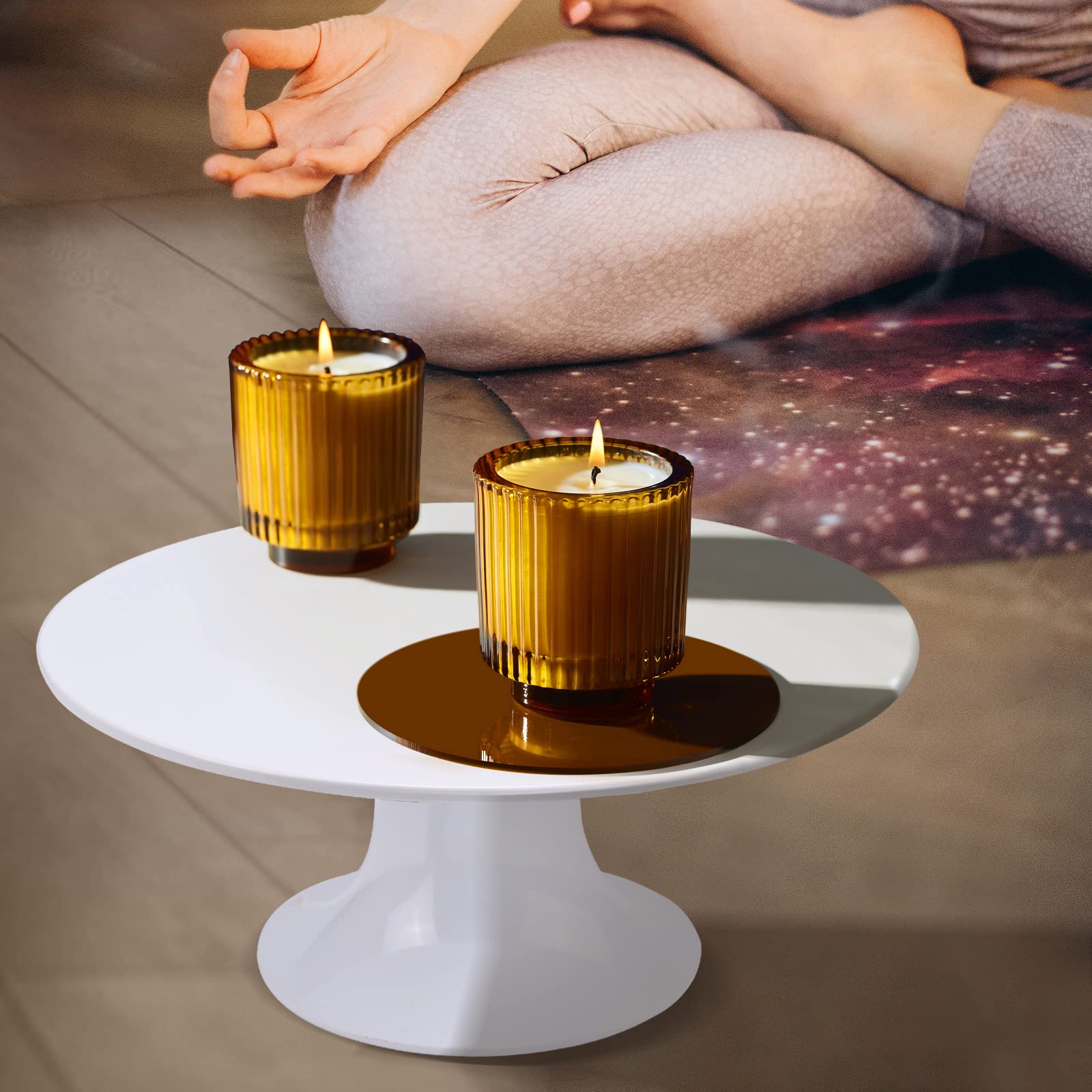 XMNFLY Round Cake Stand 10" Melamine Cake Display Stand Dessert Cupcake Display Tray for Wedding,Birthday,Party,Baby Shower,Anniversary,Ceremony-White
