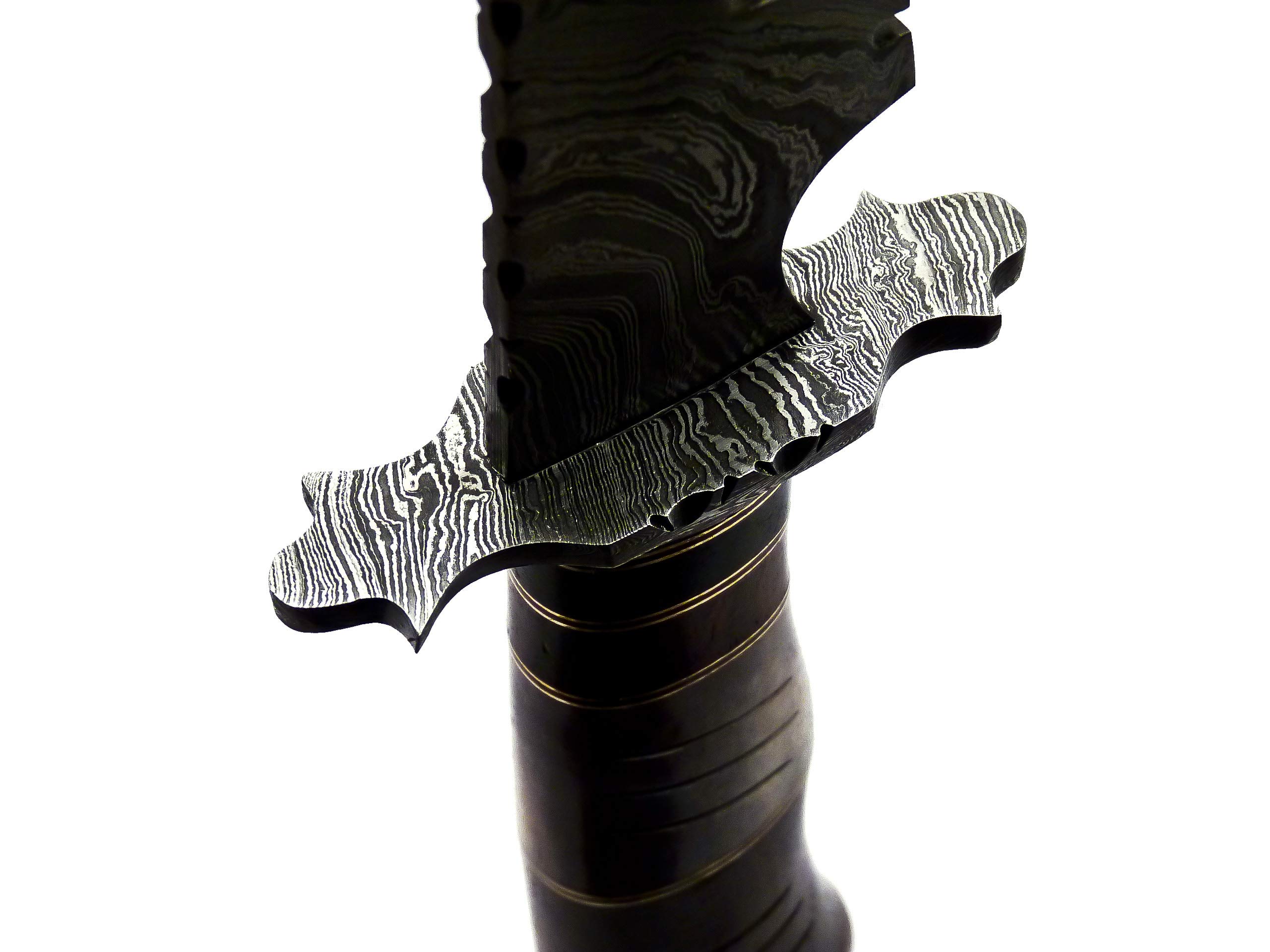 UK UNIQUE SHARP KNIVES BK-3039 Handmade Damascus Steel 15 Inches Damascus Steel Hunting Knife - Beautiful Rose Wood & Bone Handle