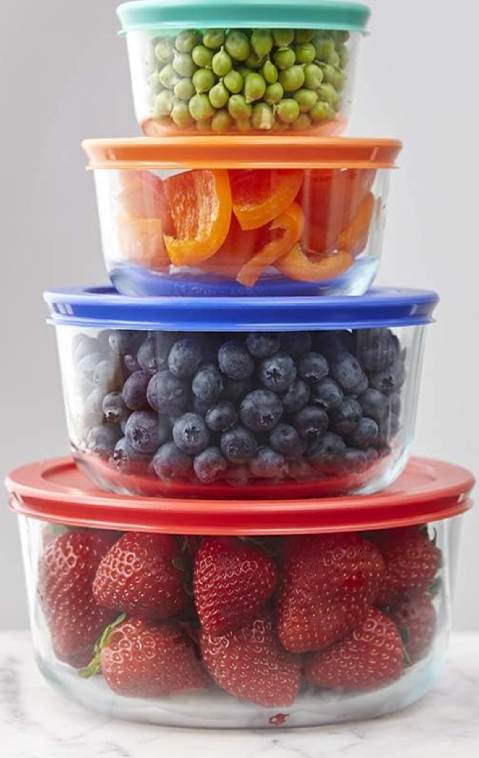 Utensilux Bundle Pyrex 8 Peice Round Bundle 4 Glass Storage Containers With Lids, 7-cup, 4-cup, 2-cup, & 1-cup Meal Prep Containers With Lid, Bpa-free Lid, Dishwasher