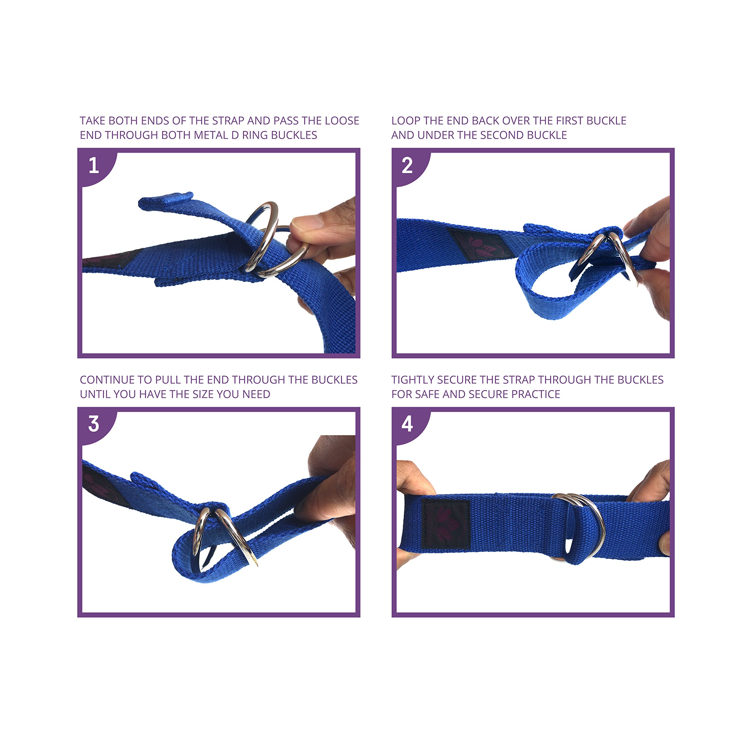 Stretching Bands for Flexibility - Gray 10 Foot Yoga Strap - By Clever Yoga