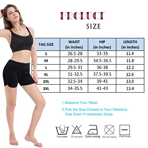 Women's Wetsuit Shorts Neoprene Compression Yoga Short Pants for Exercise Swim Water Sports (Black-Middle Cut, M)