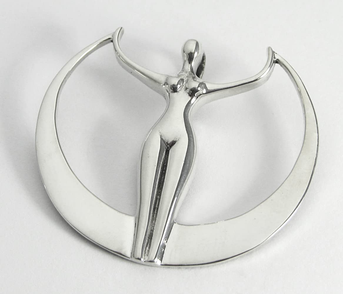 Sterling Silver Astra Star Moon Goddess Pendant by Oberon Zell