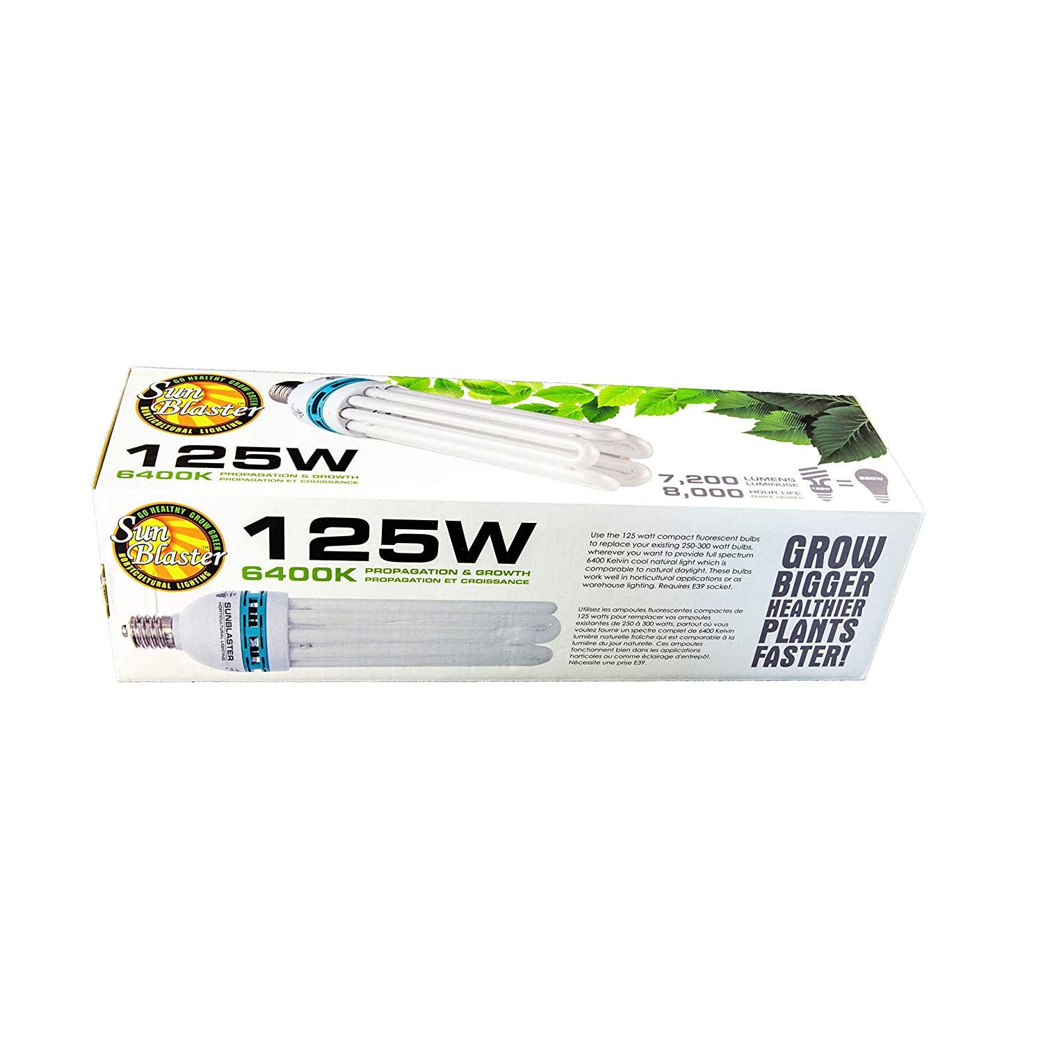 SunBlaster SL0900163 Full Spectrum CFL 6400K Self Ballasted Light Bulb for Indoor Grow Lamp and Hydroponic Systems with Mogul Socket, 125 Watts