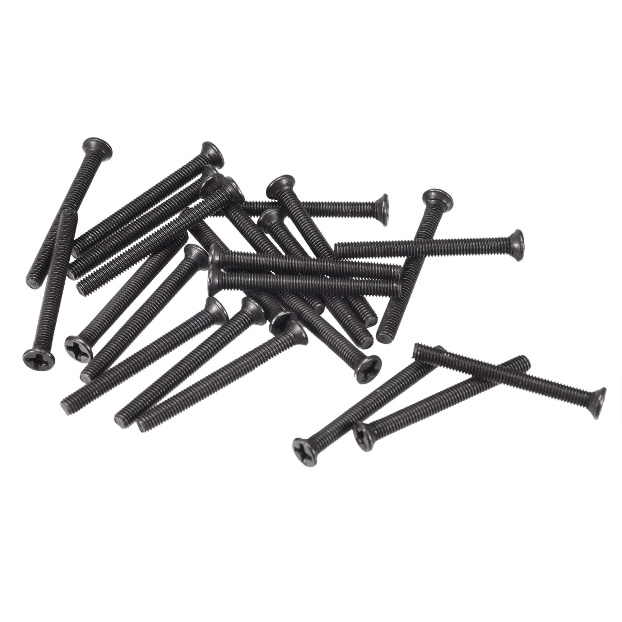 uxcell M3 x 30mm Phillips Screw Fastener Black for Laptop PC TV Fan Switch 200pcs