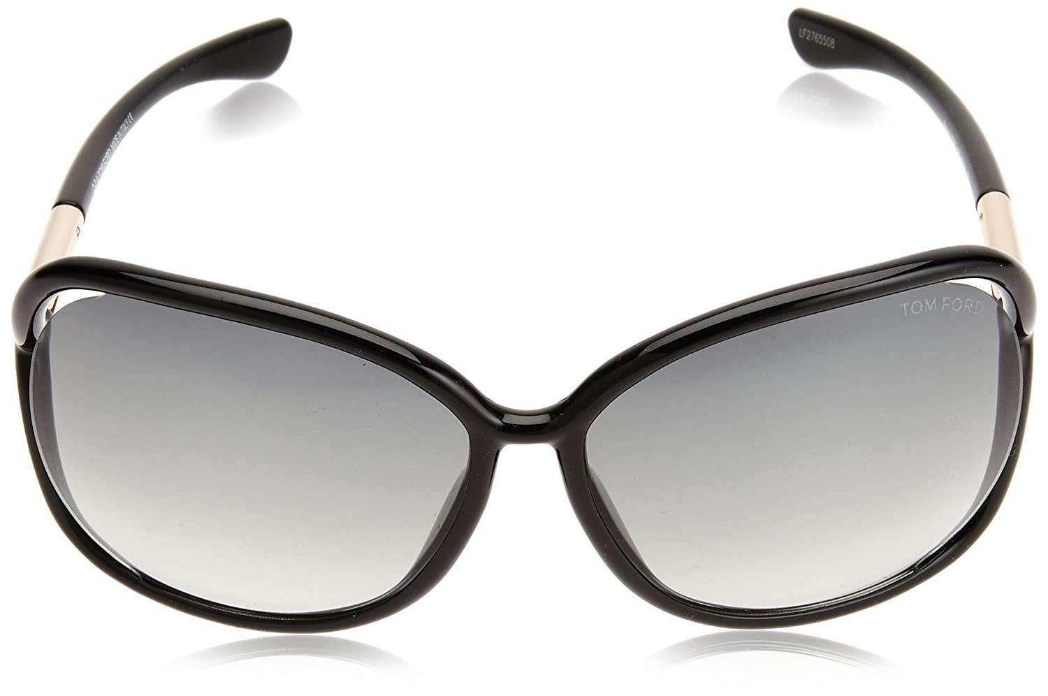 Tom Ford Raquel FT0076 Sunglasses-199 Shiny Black (Gray Gradient Lens)-63mm