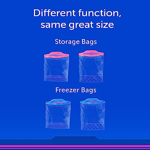Ziploc Gallon Food Storage Freezer Bags, Stay Open Design with Stand-Up Bottom, Easy to Fill, 60 Count