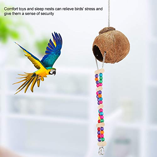 Yencoly Birds Nest, with Ladder Exquisite Coconut Husk Swing Bed, Hamster for Small Pet Bird