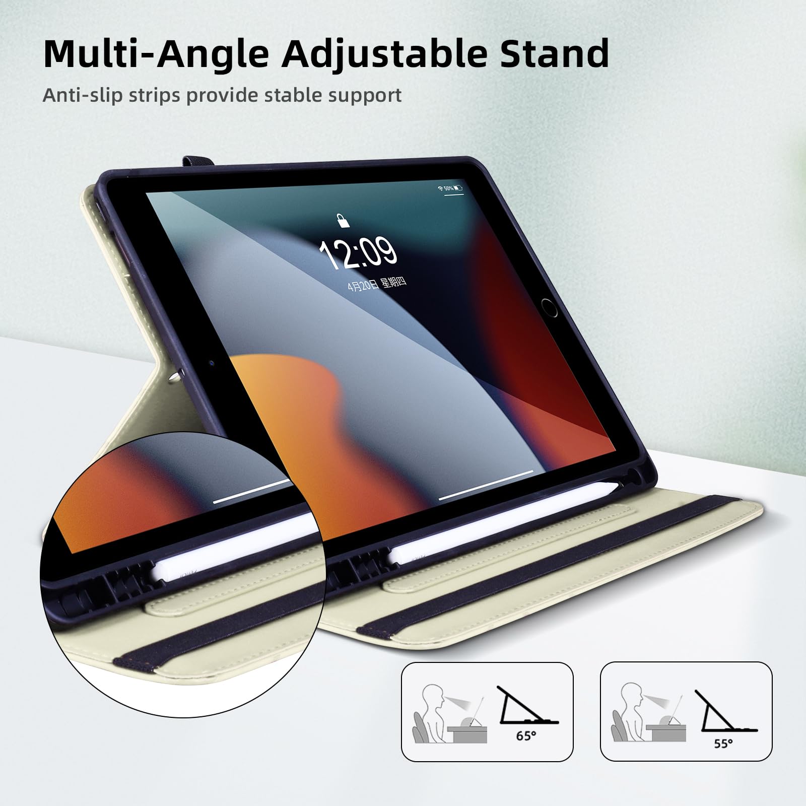 Varohix Case for iPad 10.2 inch 2021/2020/2019(iPad 7th/8th/9th Generation) iPad Air 10.5 Premium Leather Case Folio Magnetic Cover Card Holder with S Pen Holder Auto Sleep/Wake for iPad 10.2,Brown