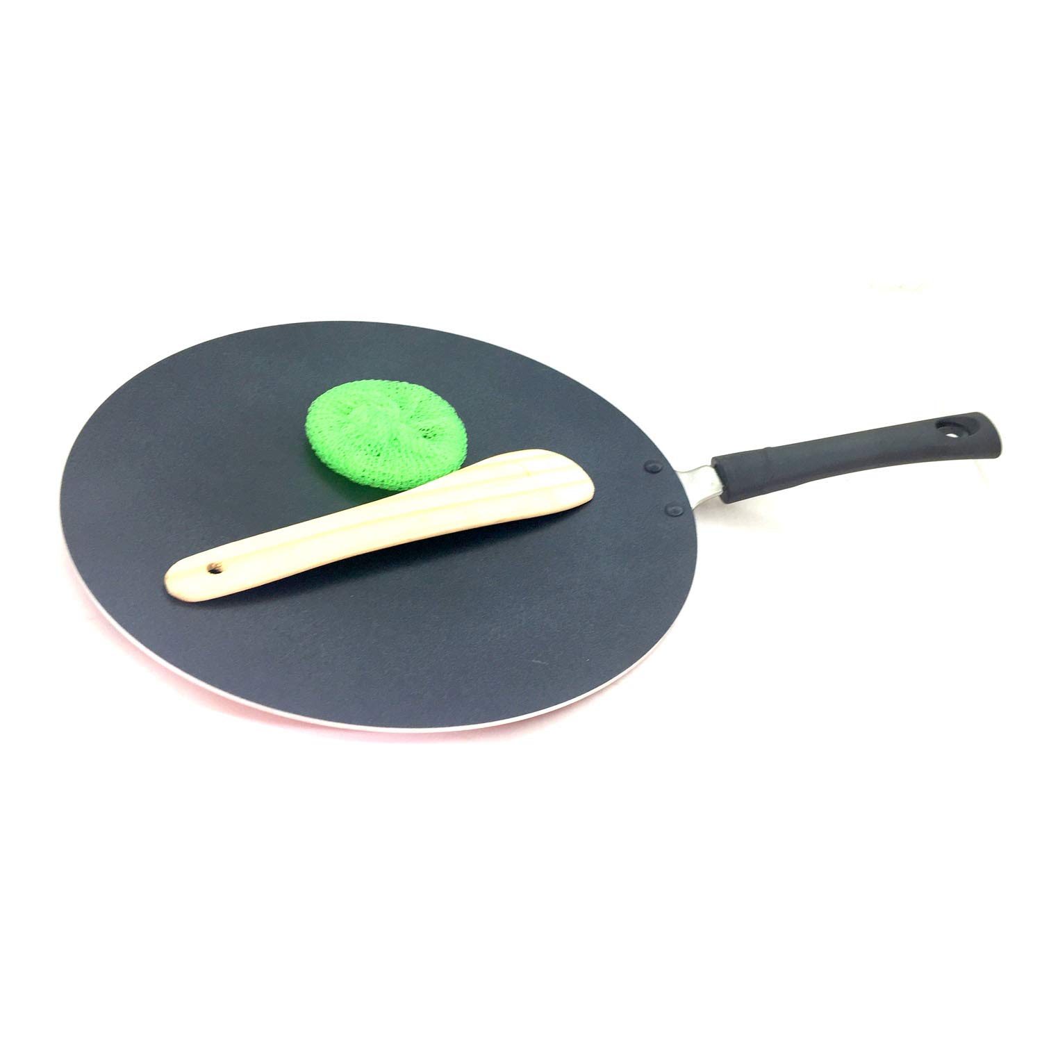 YADNEH Non-Stick Roti Pan Frying Pan Chapati Pan Chapati Tawa Concave Aluminum Tava Griddle Crepe Pan Frying Pan for Omelette Pan Paratha Pan Roti Tava Aluminum Chapati Pan(285 MM)