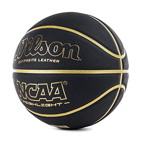 WILSON Men's NCAA Highlight Basketball, Black/Gold, Official
