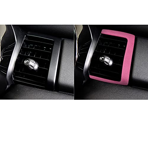 Toworldit Alcantara + ABS Material Dashboard Air Conditioning Outlet Vent Trim Cover Compatible with BMW Mini Cooper F55 F56 F57 2014-2020 (Pink)