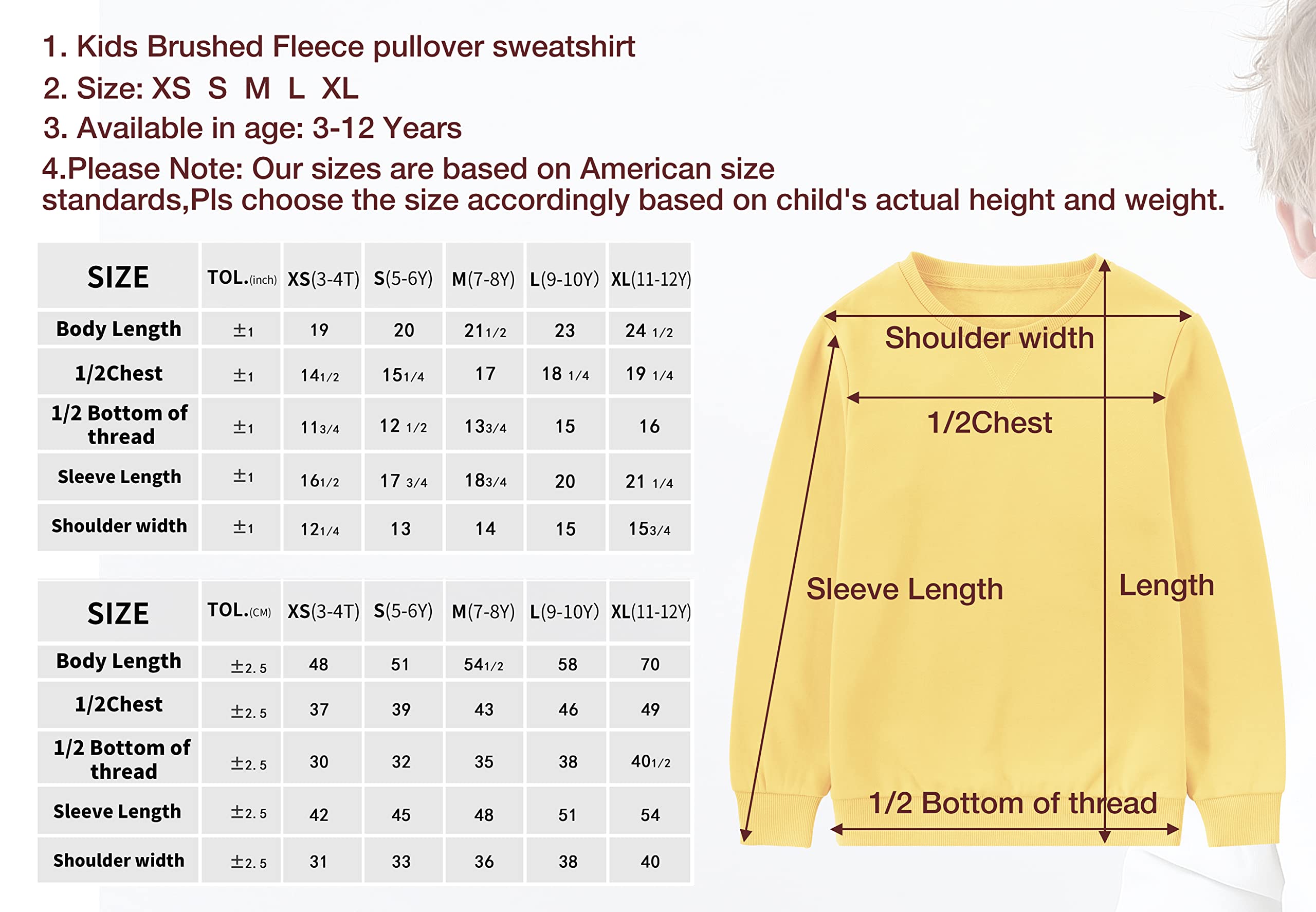 UNACOO Kids Crewneck Long Sleeve Fleece Sweatshirt Pullover Cotton Tops for Boys or Girls (grey, xl(11-12 Years))