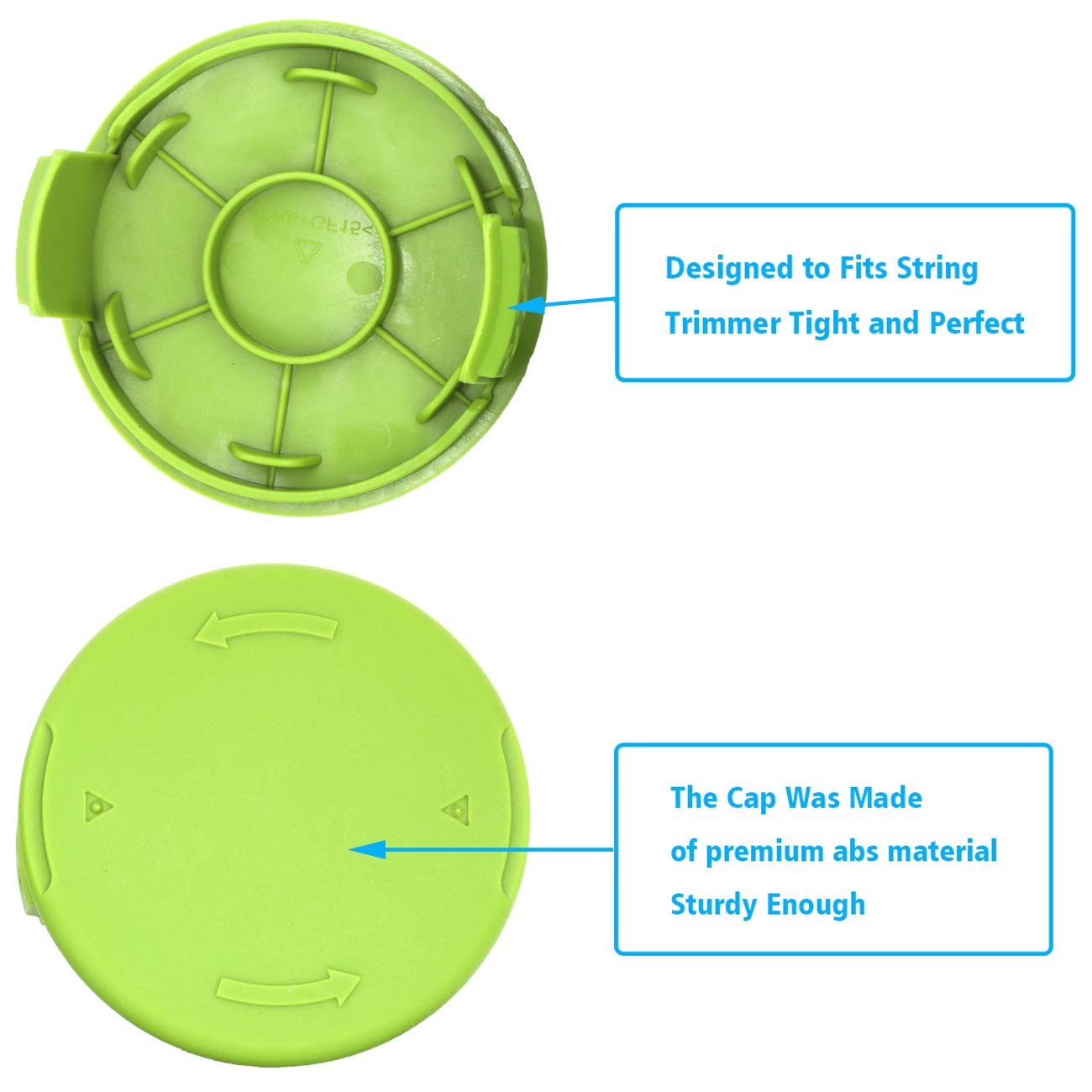 Trimmer Replacement Spool 29092 Compatible with Greenworks Weed Eater String 24V and 40V Cordless Edger Spool Refills Parts, 0.065 inch greenworks trimmer string replacement Line (8 Packs Plus 2 Cap)