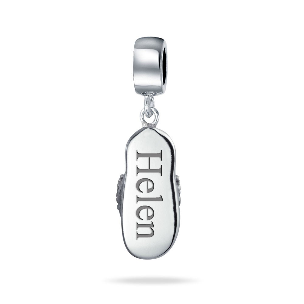 Vacation Flip Flop Sandal Pink CZ Dangle Travel Charm Bead For Women Sterling Silver Fits European Bracelet